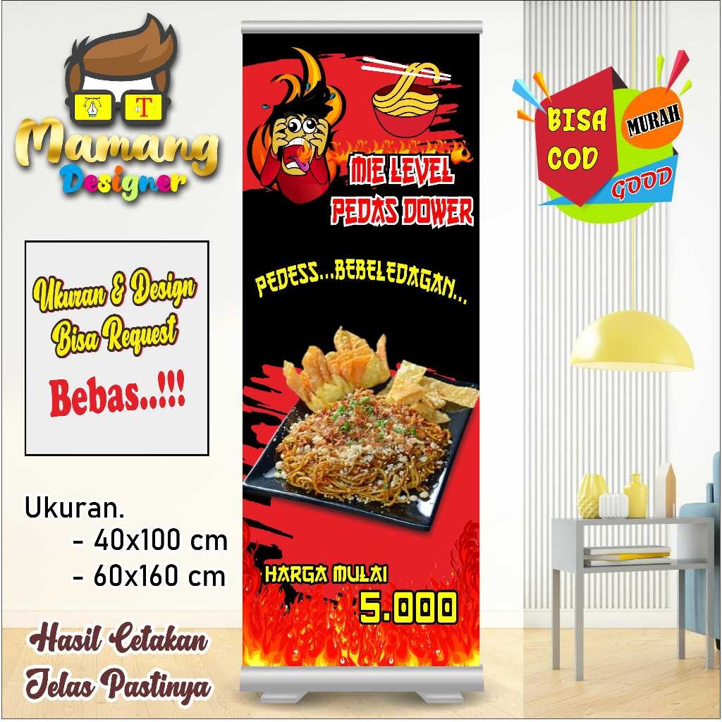 Jual Cetak Spanduk Banner Jualan Mie Level Pedas Design keren bb Tebal ...