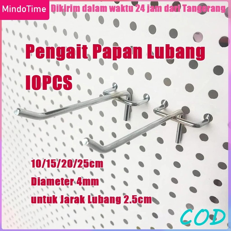 Jual 10Pcs Pengait Papan Lubang Display Barang ,Bracket Gantungan Rak,3 ...