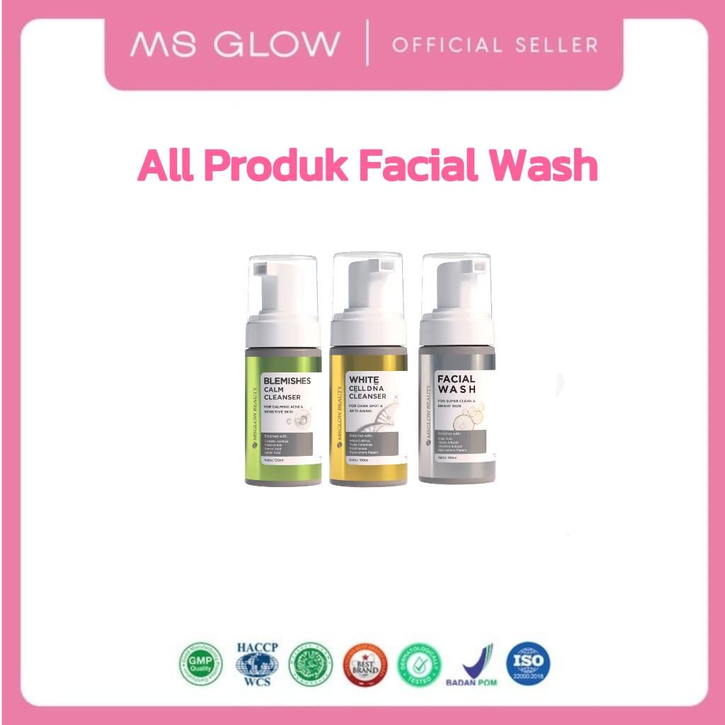 Jual (4) All Varian Facial Wash MS Glow Kemasan New Barcode | Shopee ...