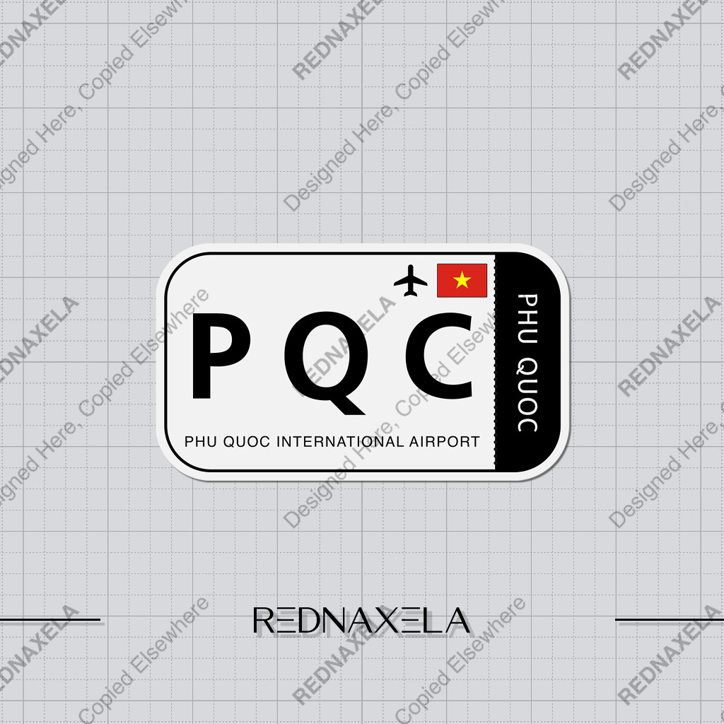 Jual Stiker Vinyl Phu Quoc International Airport Code PQC Sign Sticker ...