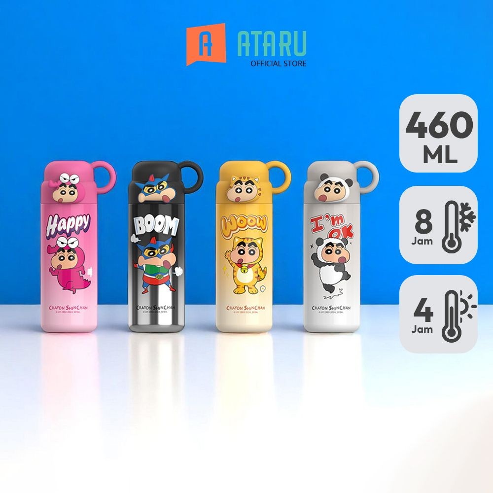 Jual Ataru 460 ml Botol Vacuum Flask Dengan Cup Shinchan Random Tumbler ...