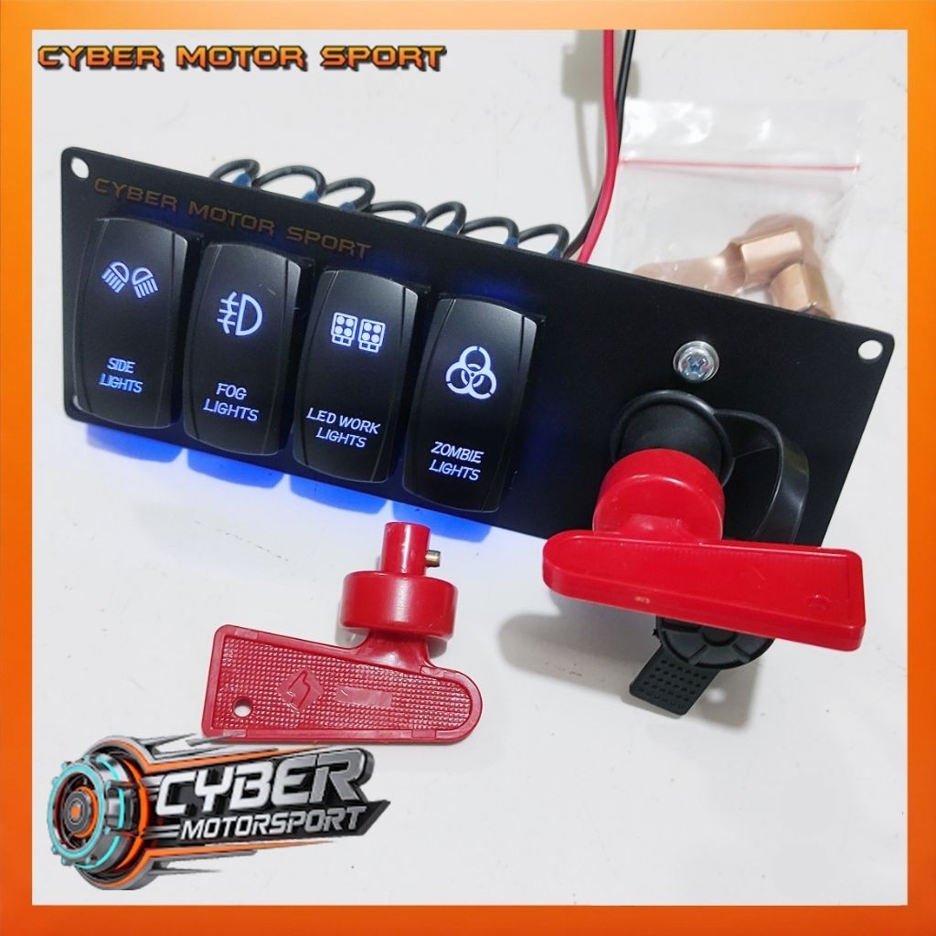 Jual Cut off switch saklar pemutus arus listrik mobil 4 saklar 12v 24v ...