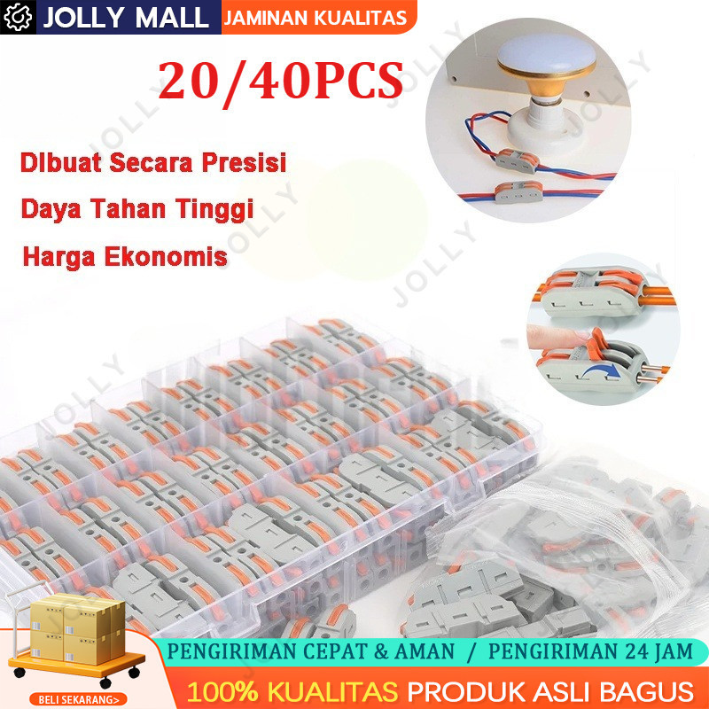 Jual 20/40PCS Terminal Paralel 2 Line Konektor Jalur Kabel Sambungan ...