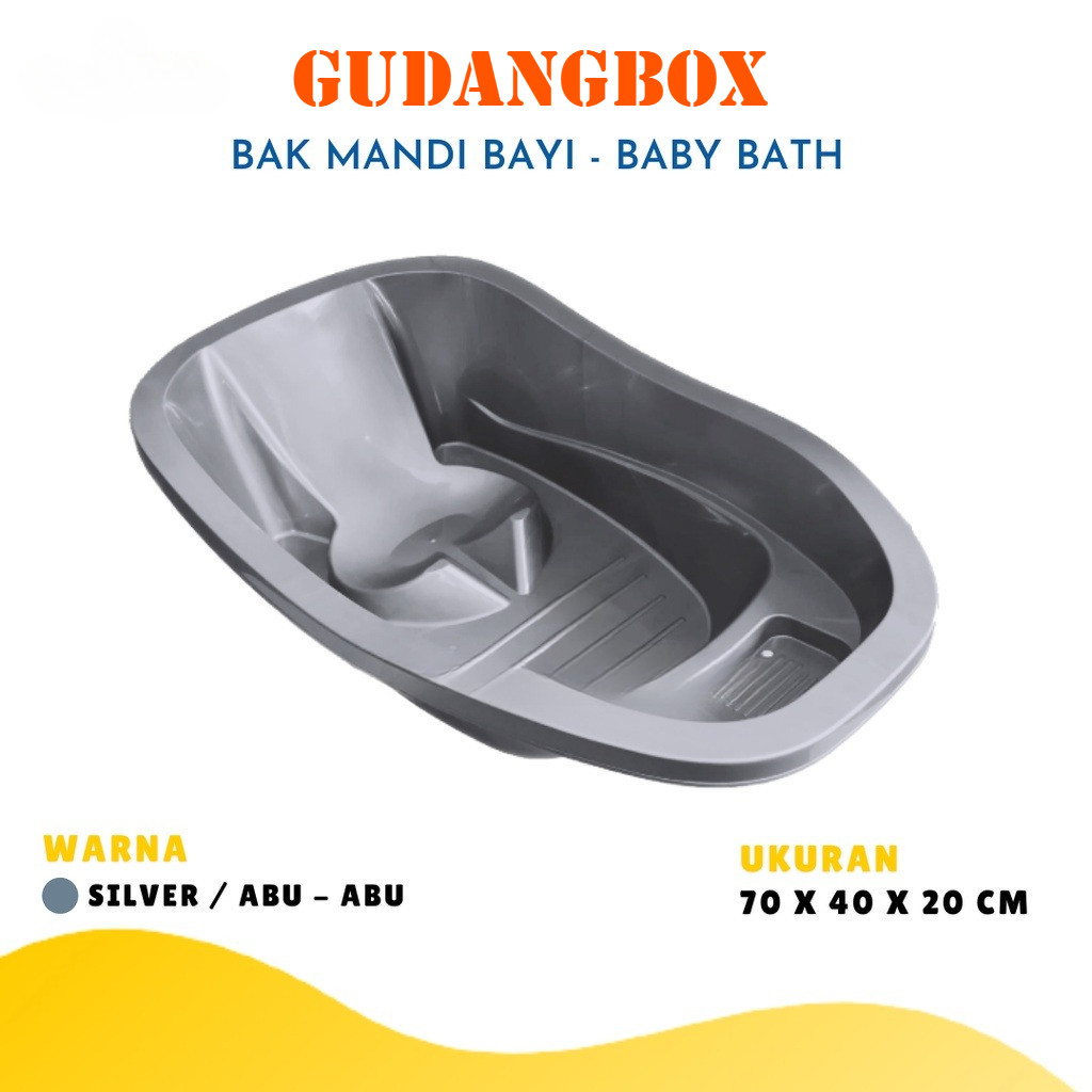 Jual Ember Bak Tempat Mandi Bayi Silver / Baby Bath Aesthetic Abu ...