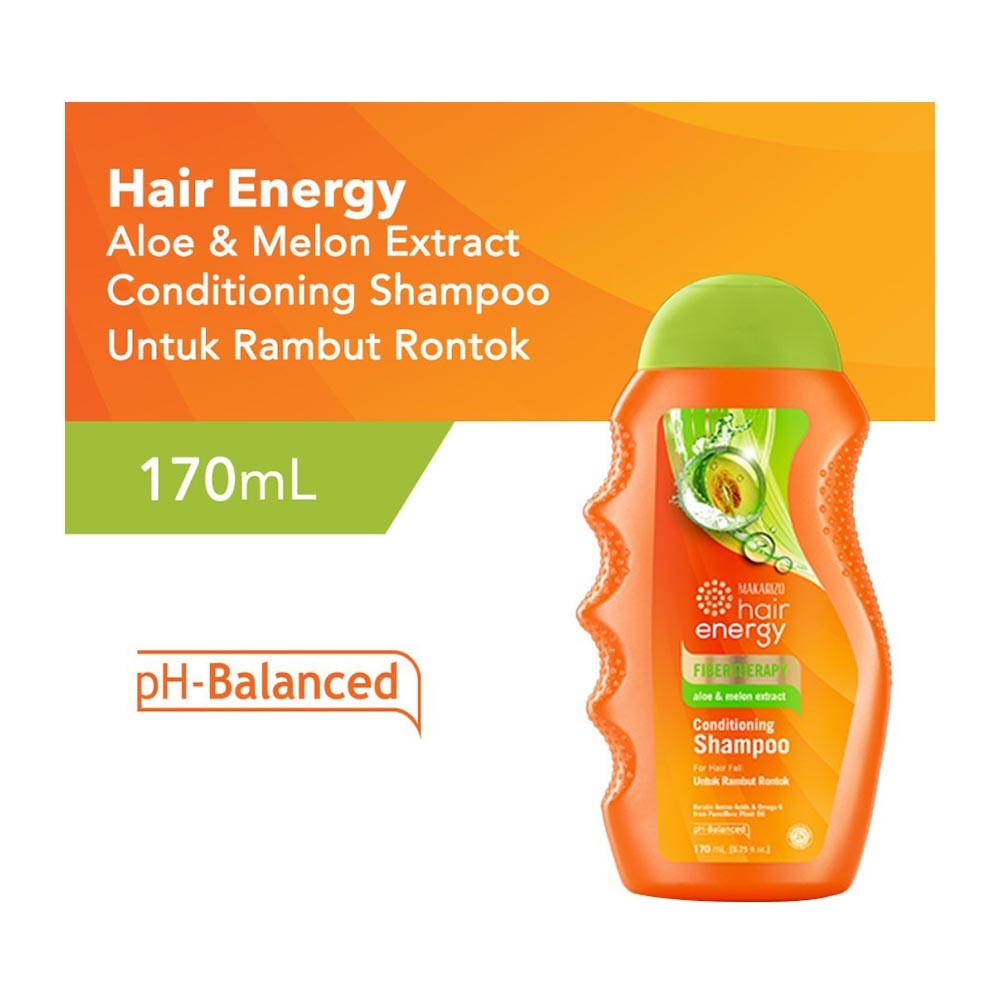 Jual MAKARIZO HAIR ENERGY FIBER/T SHAMPOO ALOE & MELON 170mL | Shopee ...