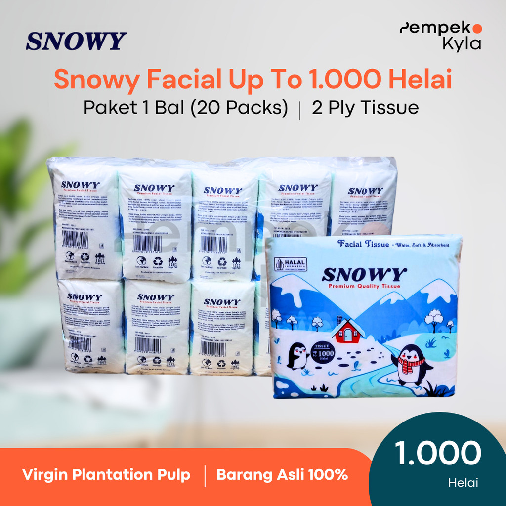 Jual Tissue Snowy Facial Up To 1000 Helai 1 Ball isi 20 Pcs | Shopee ...