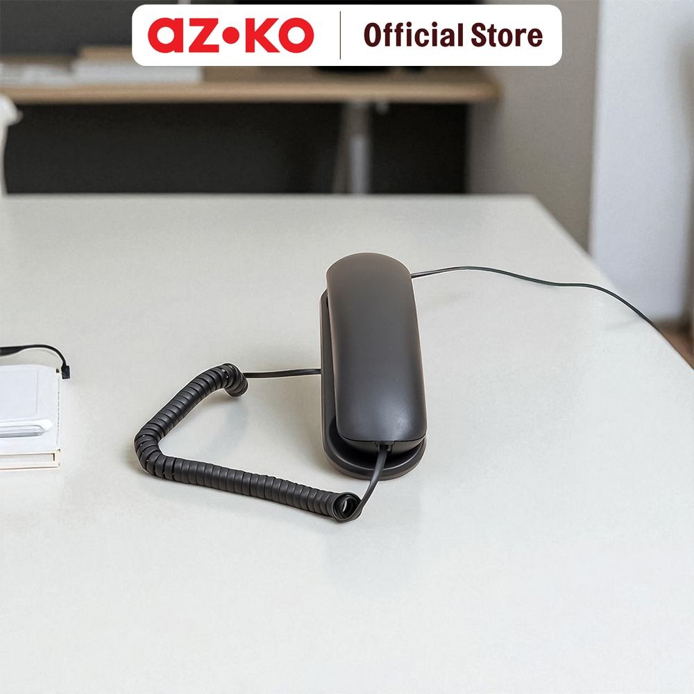 Jual AZKO Krisbow Telepon Kabel Analog Slim - Hitam Analog Corded Phone ...