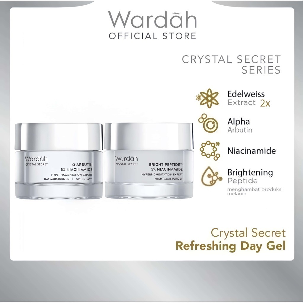 Jual Wardah Crystal Secret Day Cream 30g and Night Cream 30g (100% ...