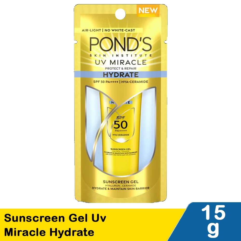 Jual PONDS SUNSCREEN GEL UV MIRACLE HYDRATE 15g | Shopee Indonesia