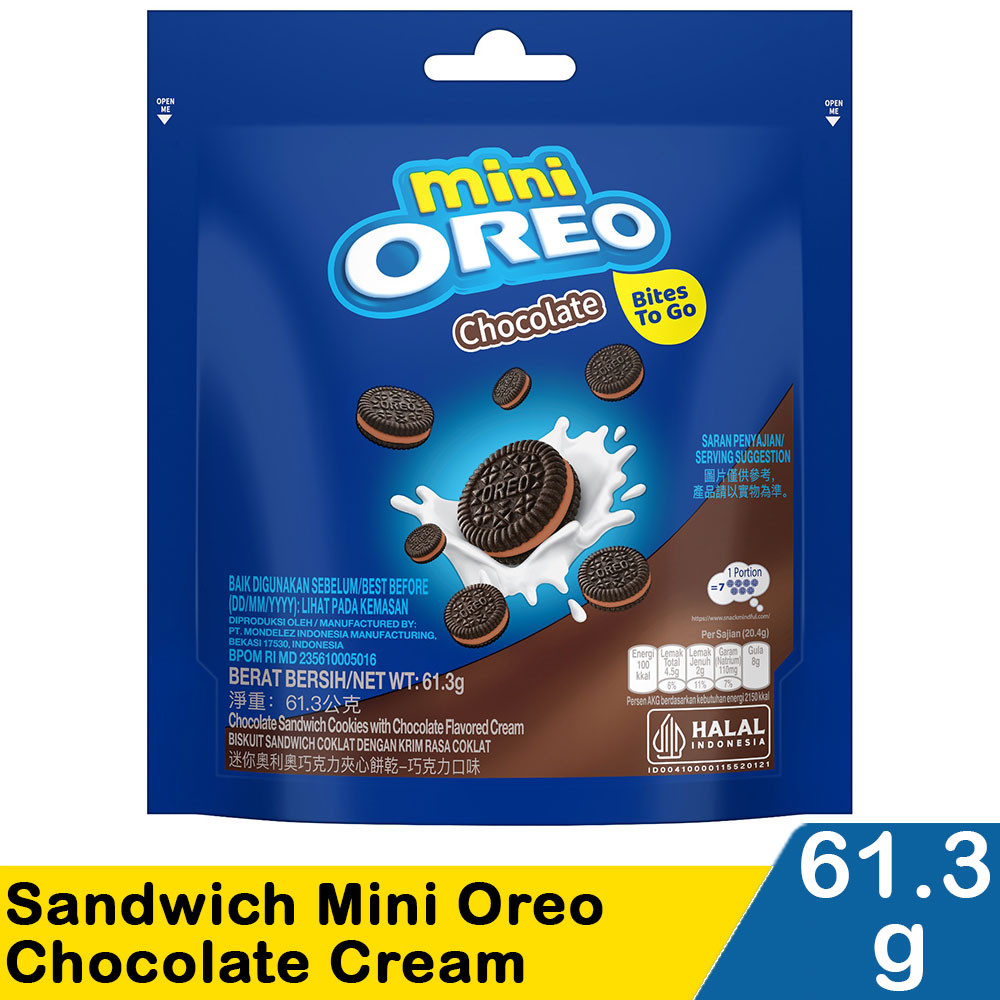 Jual OREO SANDWICH MINI CHOCOLATE CREAM 61.3g | Shopee Indonesia