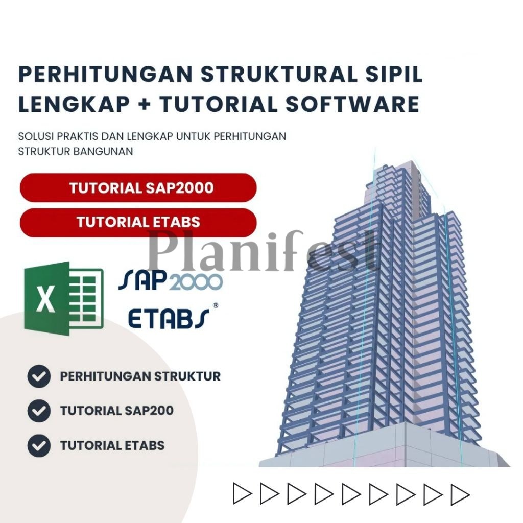 Jual Perhitungan Struktur Sipil Lengkap + Tutorial SAP2000 & ETABS ...