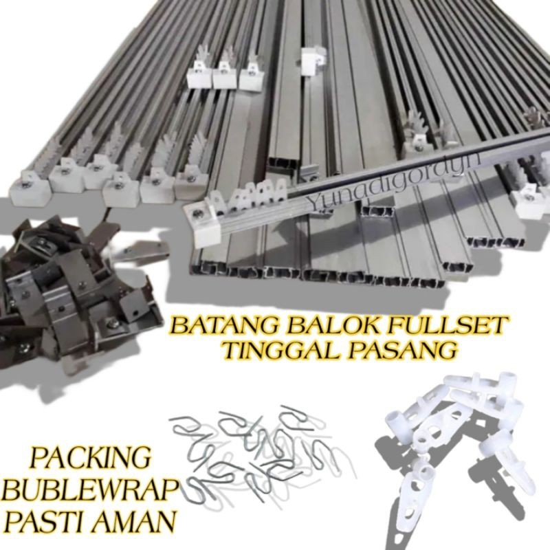 Jual BATANG BALOK 1 METER FULLSET | TIANG GORDEN KOTAK BESI ALUMUNIUM ...