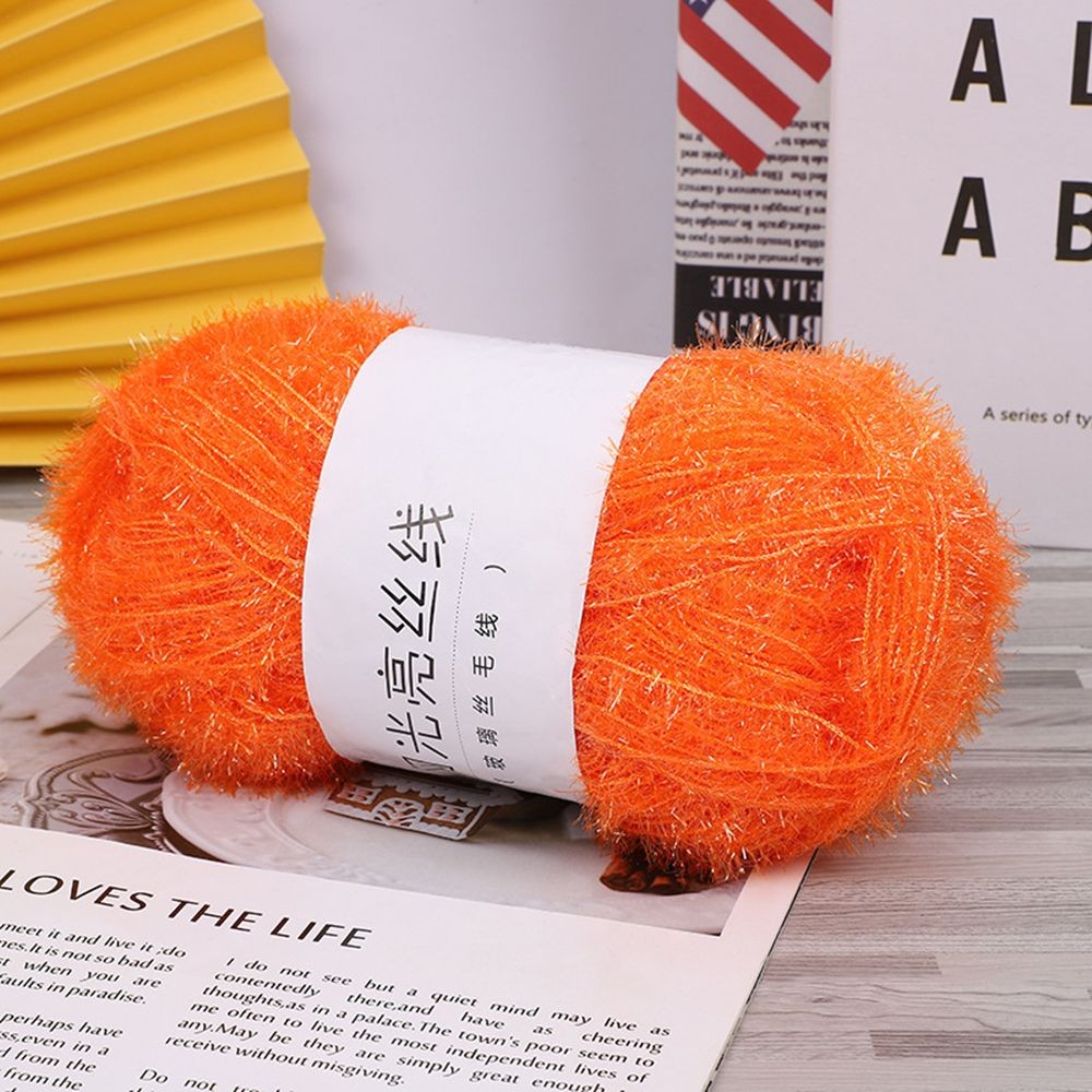 Jual DIY Knitting Furry Soft 100g Knitting Wool Yarn Tinsel Sparkle ...