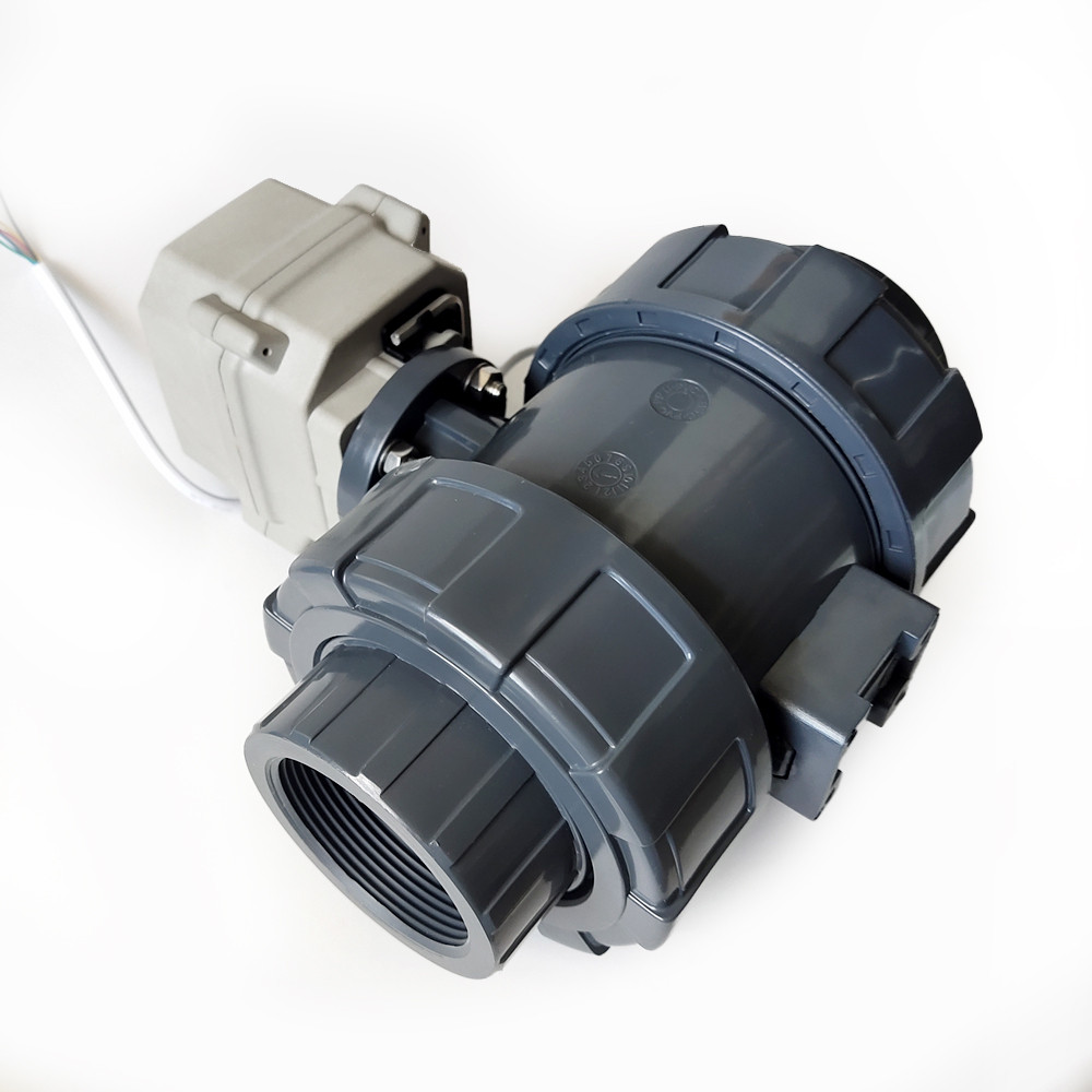 Jual DN50 UPVC True Union Electric Ball Valve DC12 DC24V AC24V ...