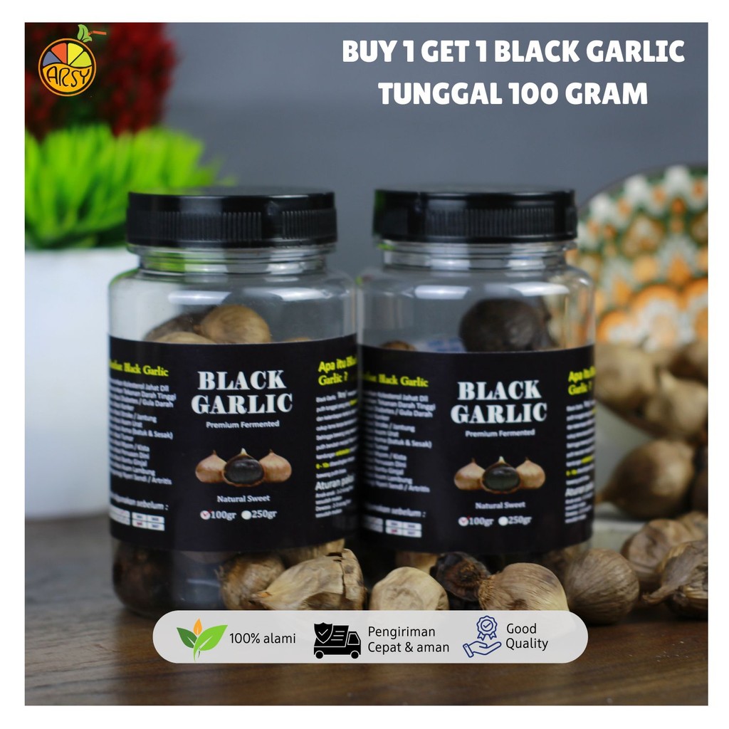 Jual Buy 1 Get 1 Black Garlic Tunggal 100 Gram / Beli 1 Gratis 1 Black ...