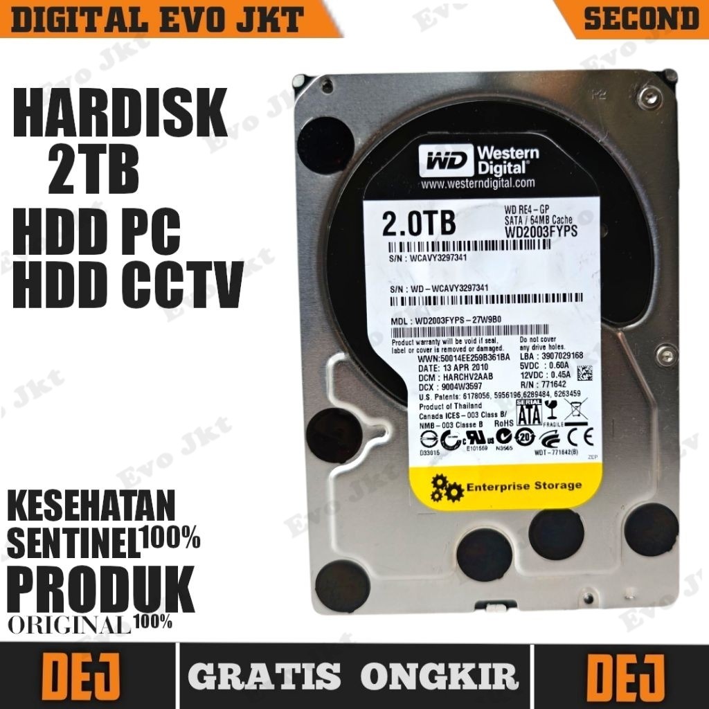 Jual Hardisk HDD PC 2TB Hardisk CCTV Hardisk internal second sentinel ...