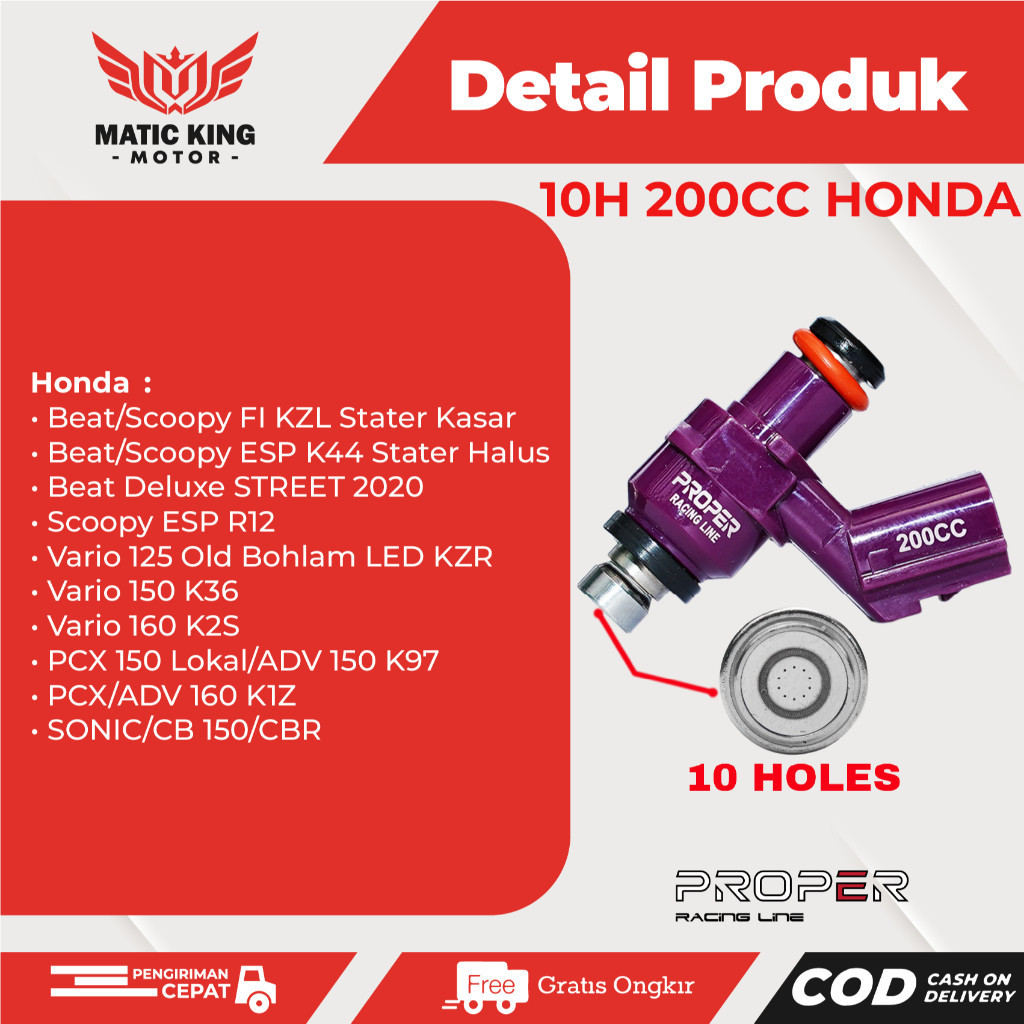 Jual PROPER Racing Line Injektor Injector Honda Vario PCX 160 150 110 ...