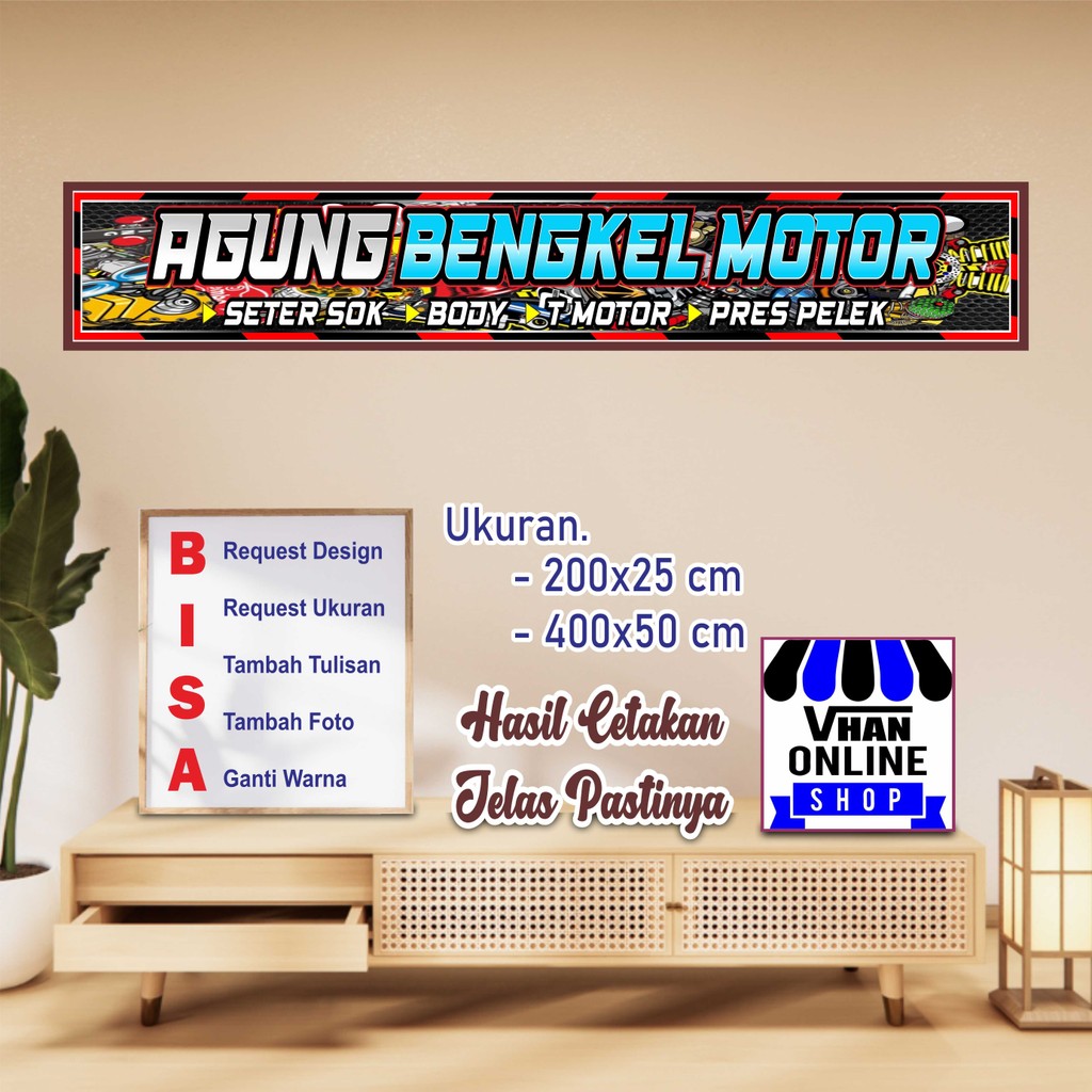 Jual Backdrop Spanduk Banner Bengkel Painting Motor Bagus | Shopee ...