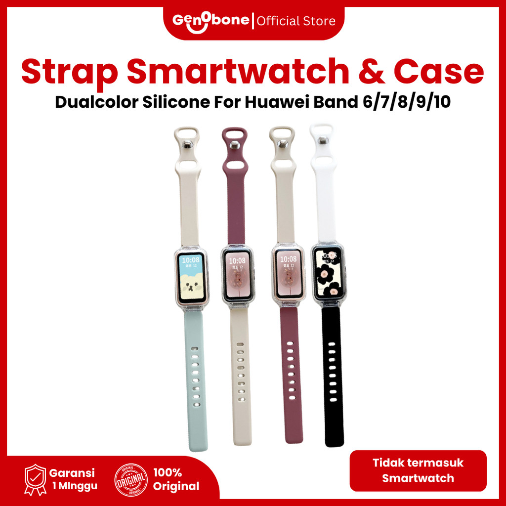 Jual GenObone Strap & Case Smartwatch-Dual Color Silicone Strap Plus PC ...