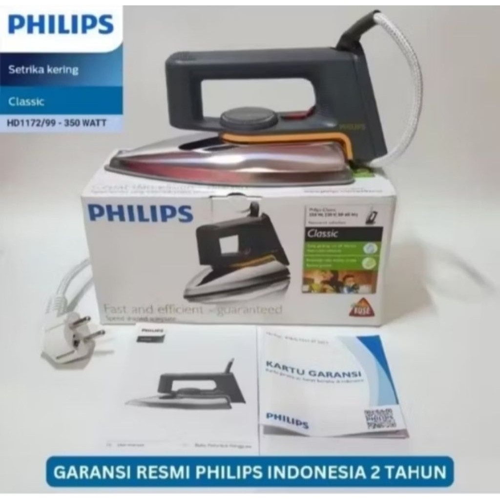 Jual Setrika Legendaris Philips Clasic HD - 1172 Tapak Anti Lengket ...