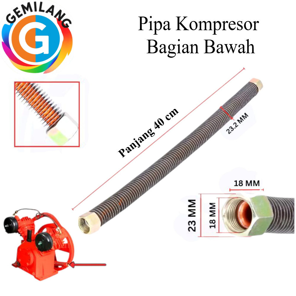 Jual Pipa Bawah Kompresor Angin Universal – Sparepart Kompresor Panjang ...