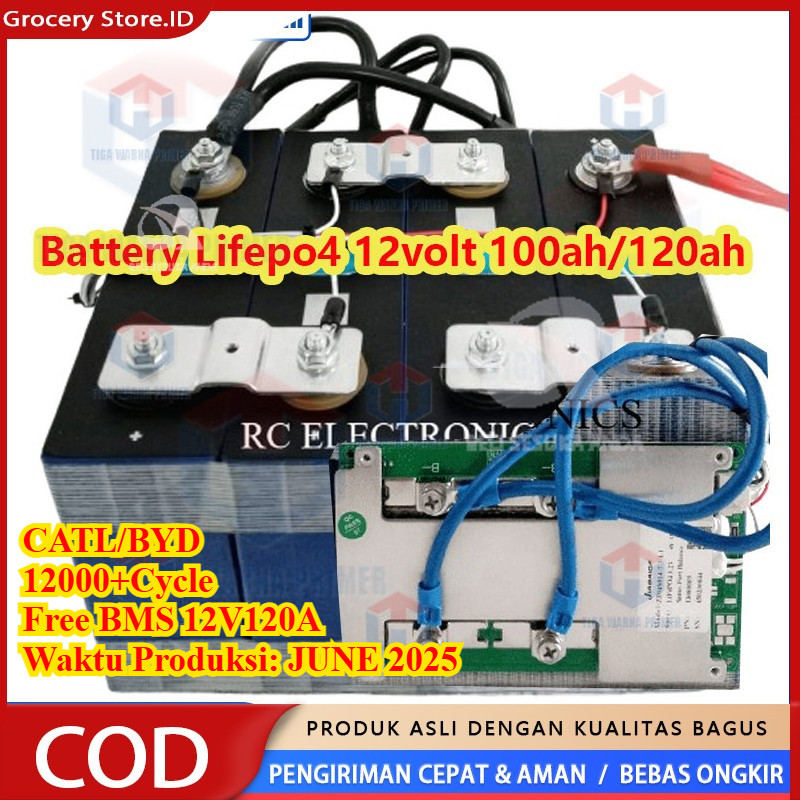 Jual Battery Lifepo4 12v/24v 100Ah /120ah Plus BMS Prismatic (cell ...