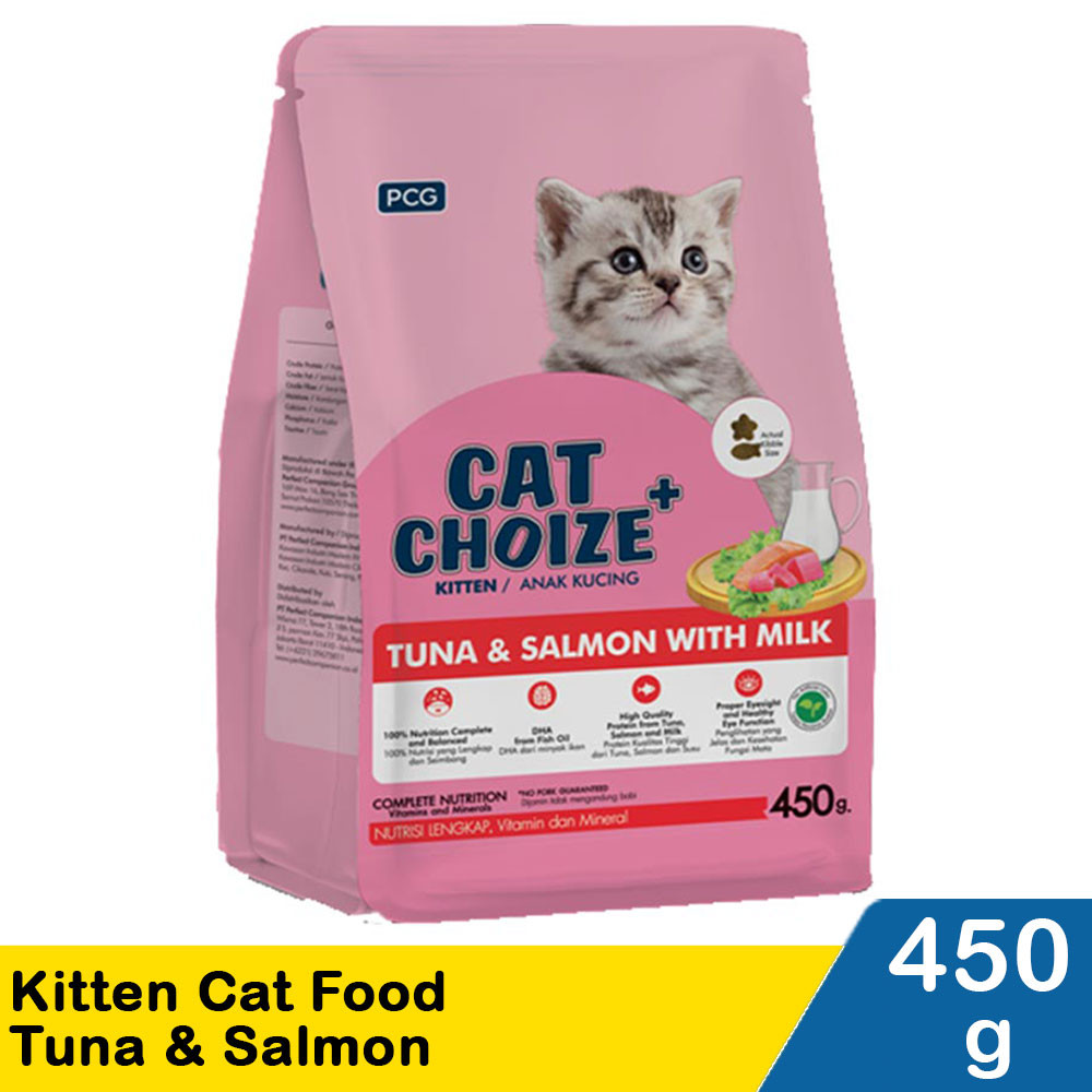 Jual CAT CHOIZE PLUS KITTEN CAT FOOD TUNA & SALMON 450g | Shopee Indonesia