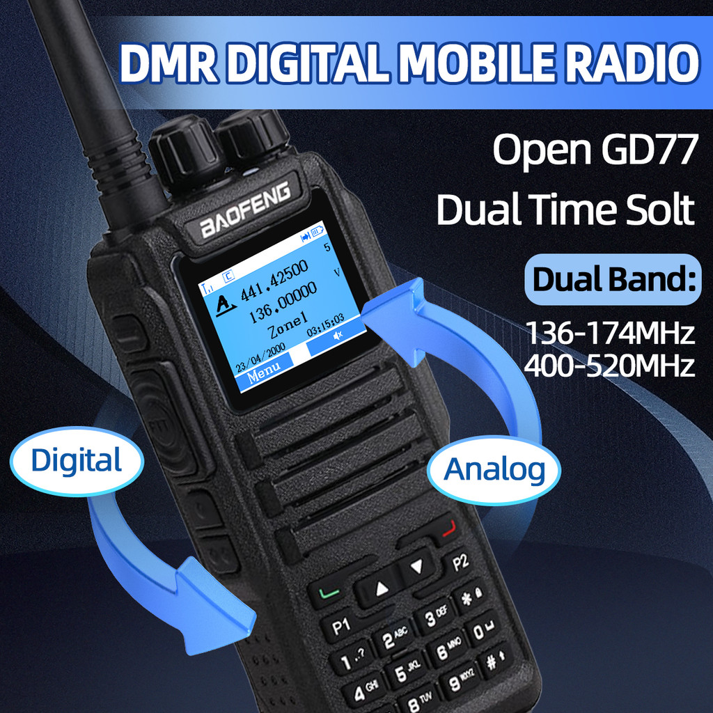 Jual Baofeng DMR DM-1701 Digital Radio Walkie Talkie Dual Mode Analog Open GD77 Dual Time Slot ...