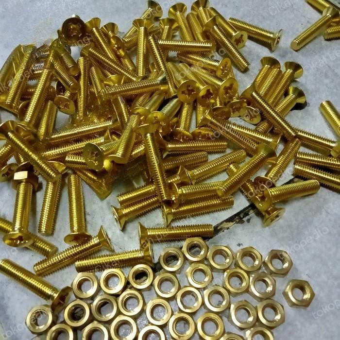 Jual Baut jf m8 x 40mm Verseng/perseng Kuningan | Shopee Indonesia