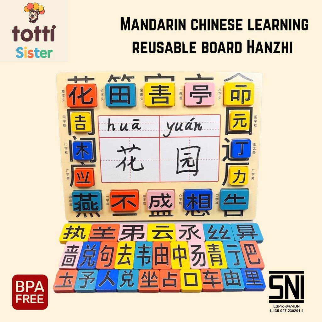 Jual Mandarin chinese learning reusable board Hanzhi / belajar huruf ...