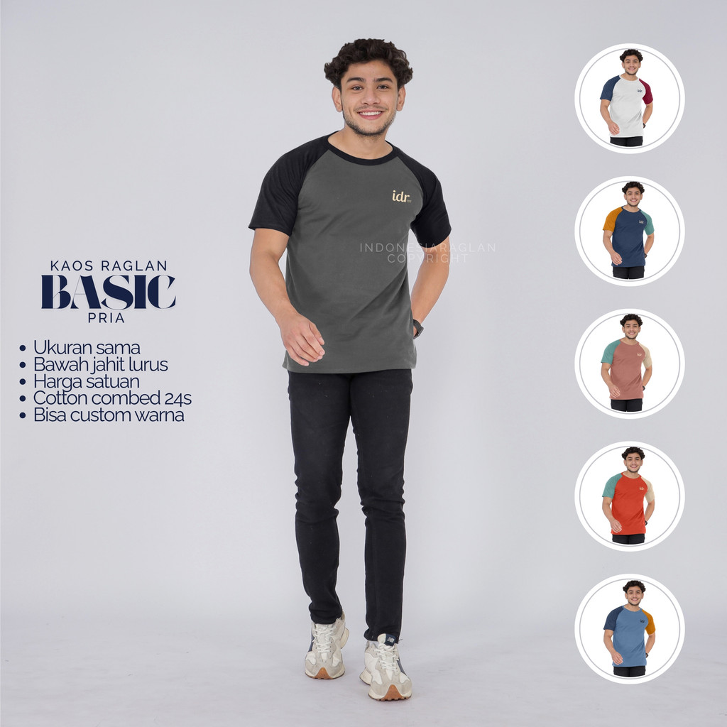 Jual Indonesia Raglan Kaos Pria Tangan Pendek 3 Colors & Best Seller ...