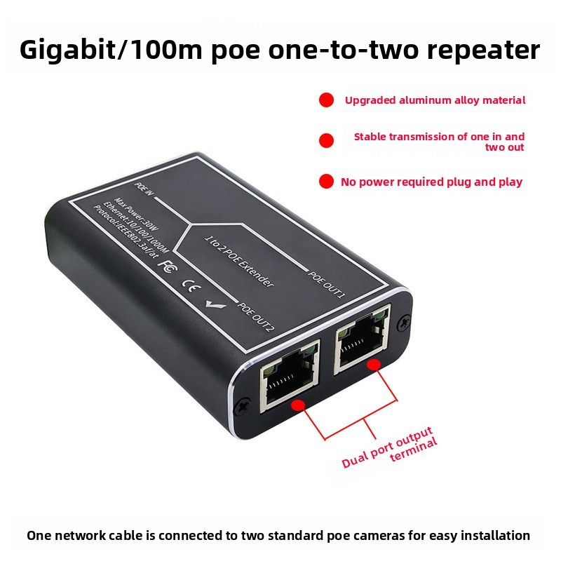 Jual Gigabit 2 Port POE Extender, IEEE 802.3af/at PoE+ Standard, 10/100 ...