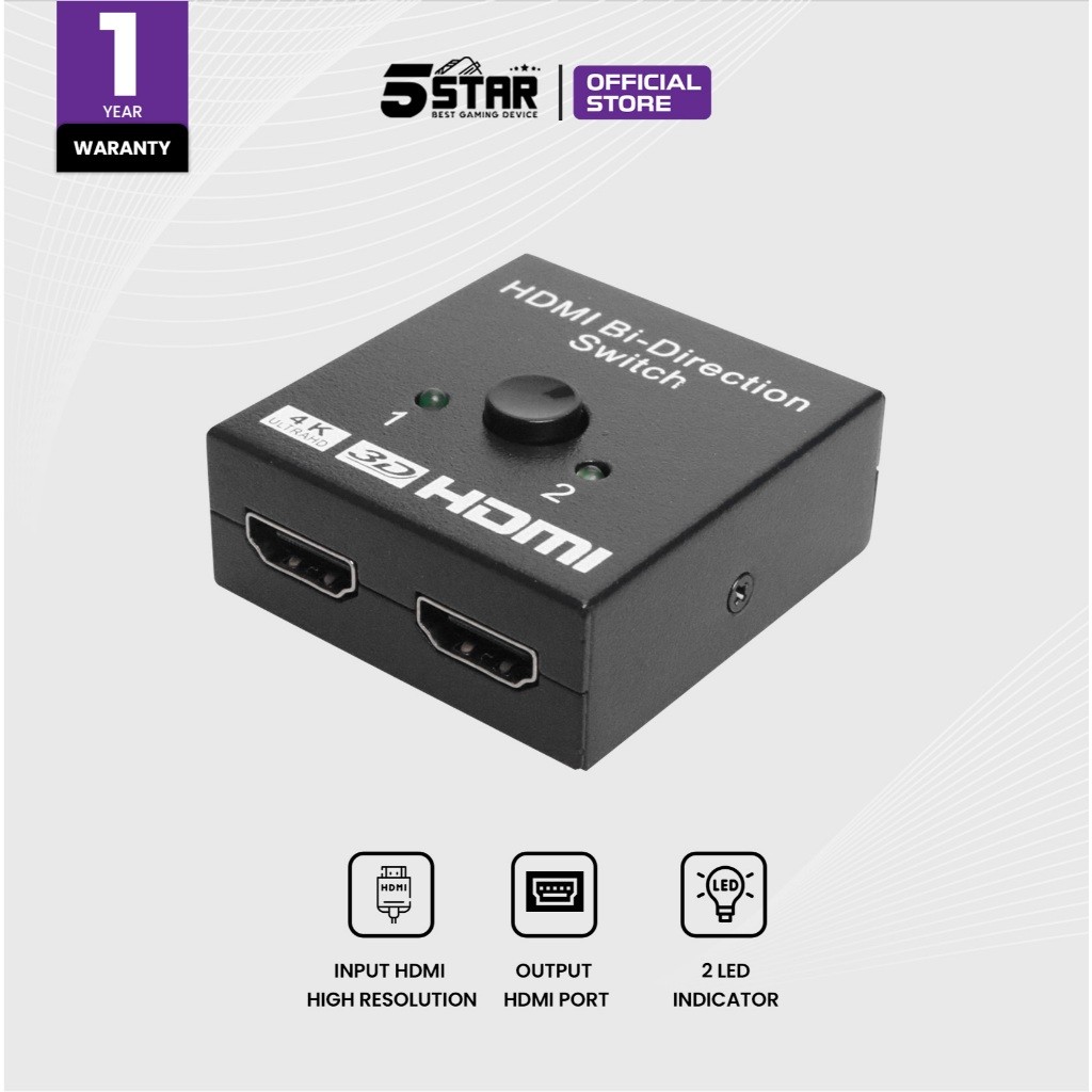 Jual 5Star HDMI 2.0 AB Switch Splitter Dual Input Output – Support 4K ...