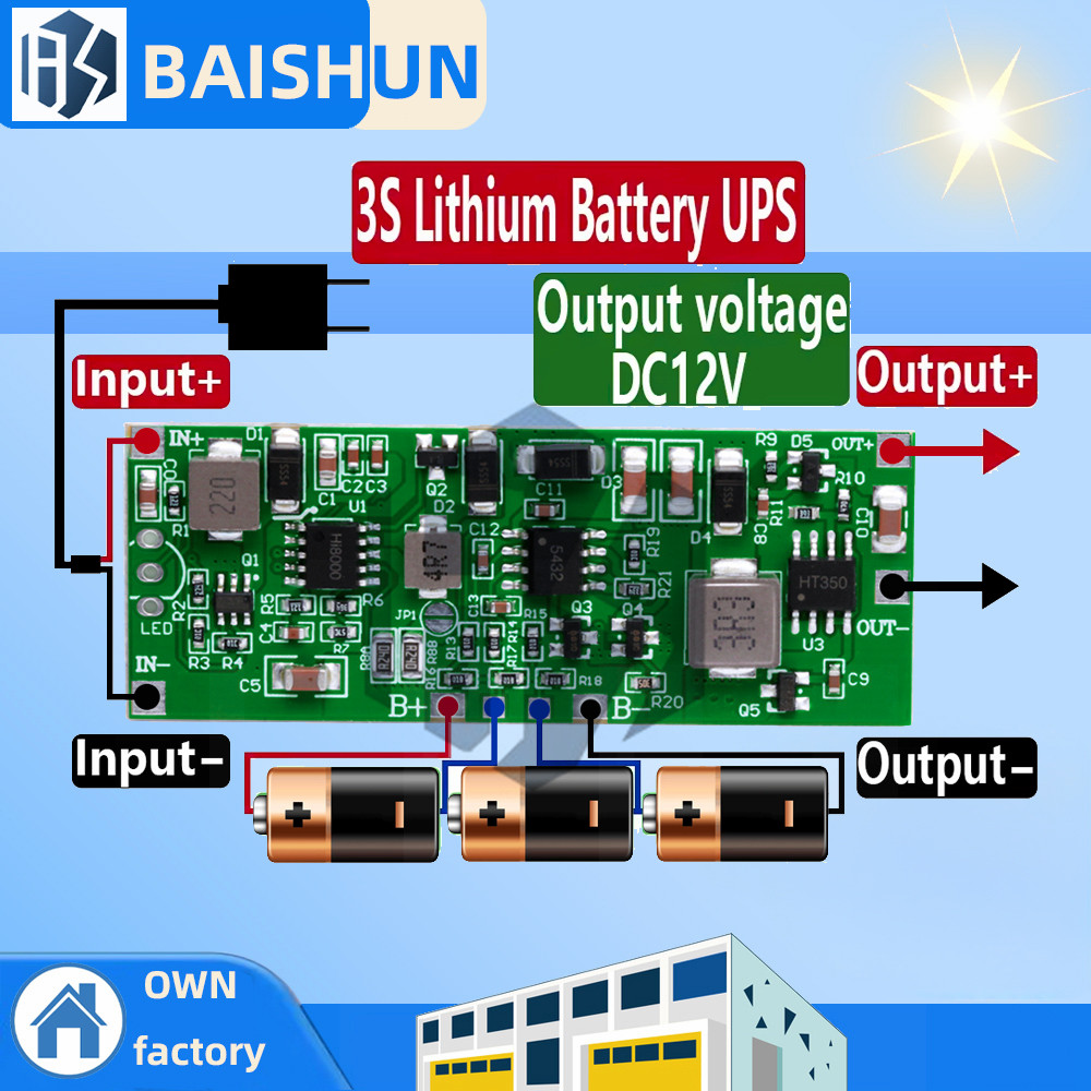 Jual DC 12V 3A 24W 36W 3S Lithium Battery Pack UPS Module -arging Dis ...