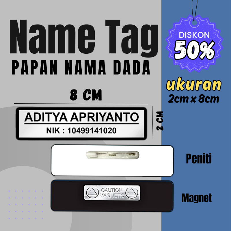 Jual SEHARI JADI !!! NAME TAG GRAFIR LASER | PAPAN NAMA DADA AKRILIK ...