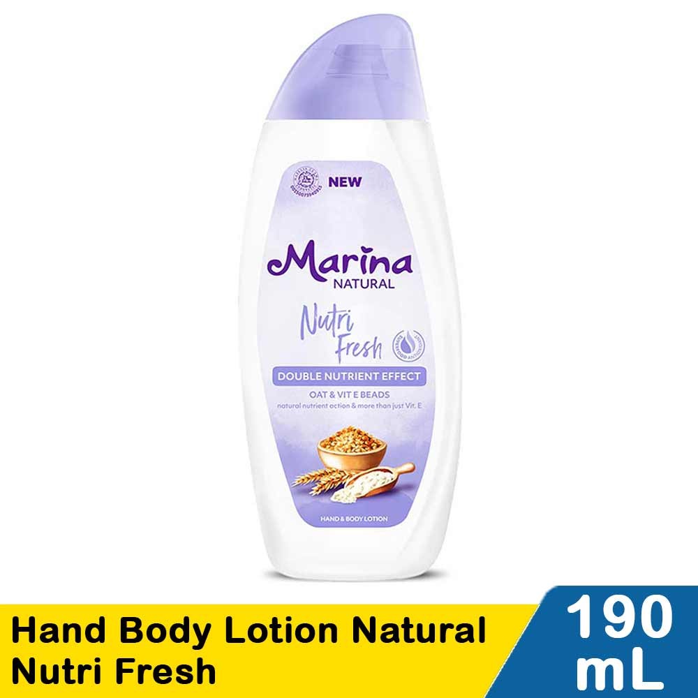 Jual MARINA HAND BODY LOTION NATURAL NUTRI FRESH 200/190mL | Shopee ...