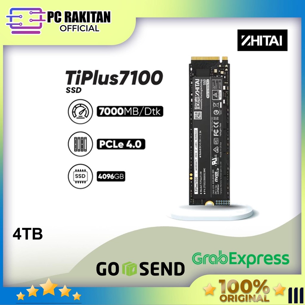 Jual ZHITAI SSD NVME GEN4 TIPLUS 7100 4TB PCIE 4.0 M.2 2280 5Y - UP TO ...