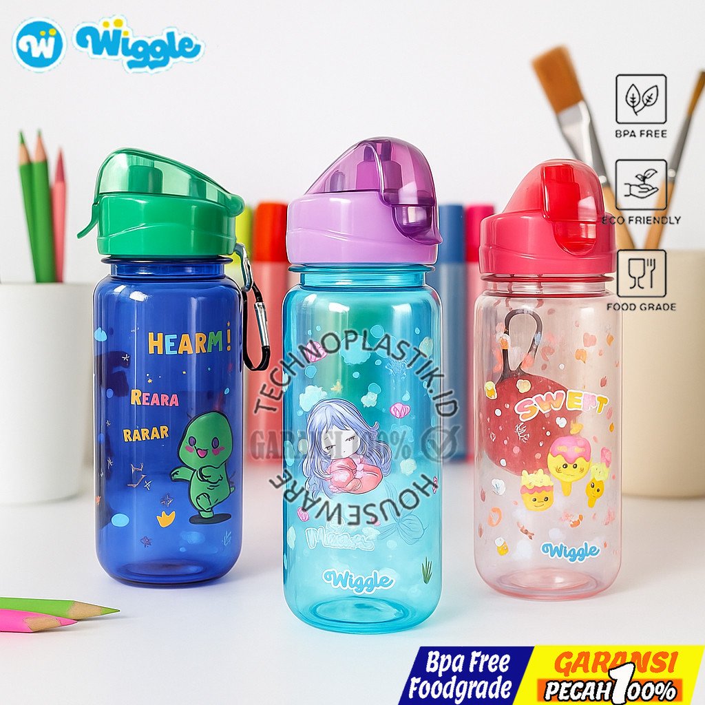 Jual WIGGLE Botol Bottle Drinks Dino Cheerful Sweet Mermaid Super Murah ...