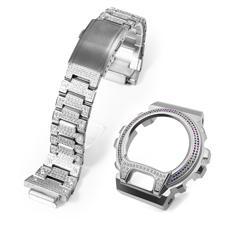 Jual ‌DW6900 Mod Kit amond Stainless Bezel dw-6900 Steel Case & Band ...