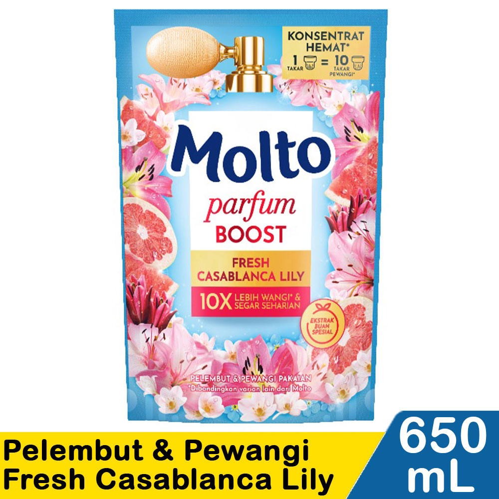 Jual MOLTO PELEMBUT & PEWANGI PAKAIAN FRSH CASABLANCA 650mL | Shopee ...