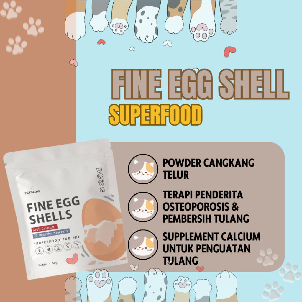 Jual Petglow Superfood Fine Egg Shell For Pet Bubuk Cangkang Telur ...