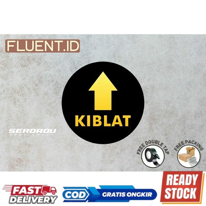 Jual Akrilik sign tanda - arah Kiblat - model bulat tempel dinding ...