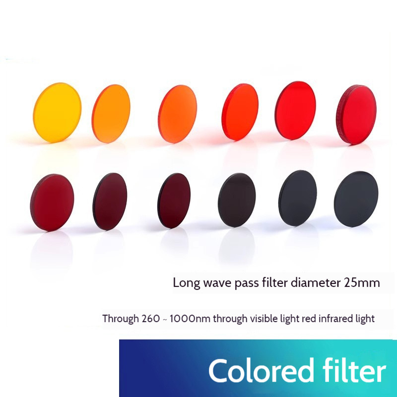 Jual Tinted glass long wave pass filter ameter 25mm center wavelength ...