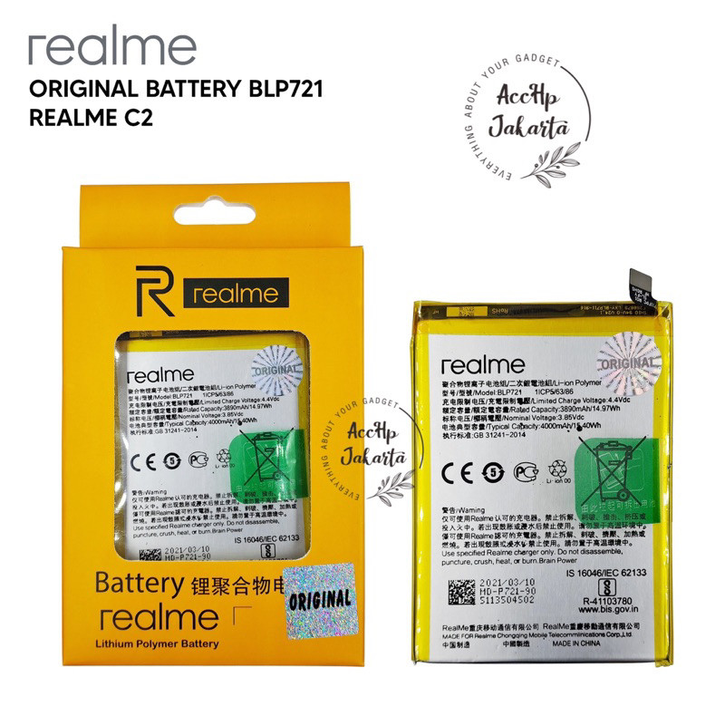 Jual Baterai Batre Realme C2 BLP 721 / Battery Batrai Batrei Realme C2 ...