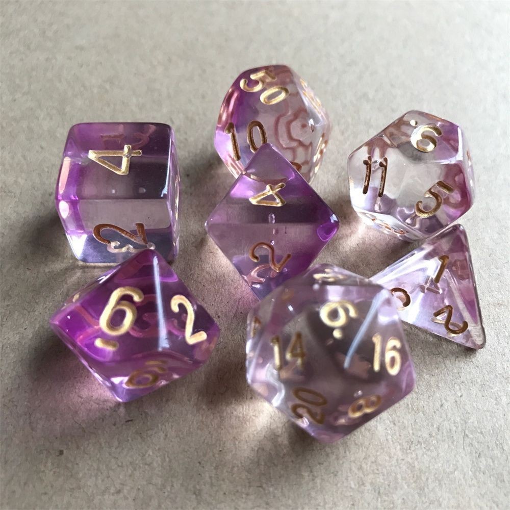 Jual 7Pcs/Set Multi-Sided Clear Dice Set Game Dice For RPG DND ...
