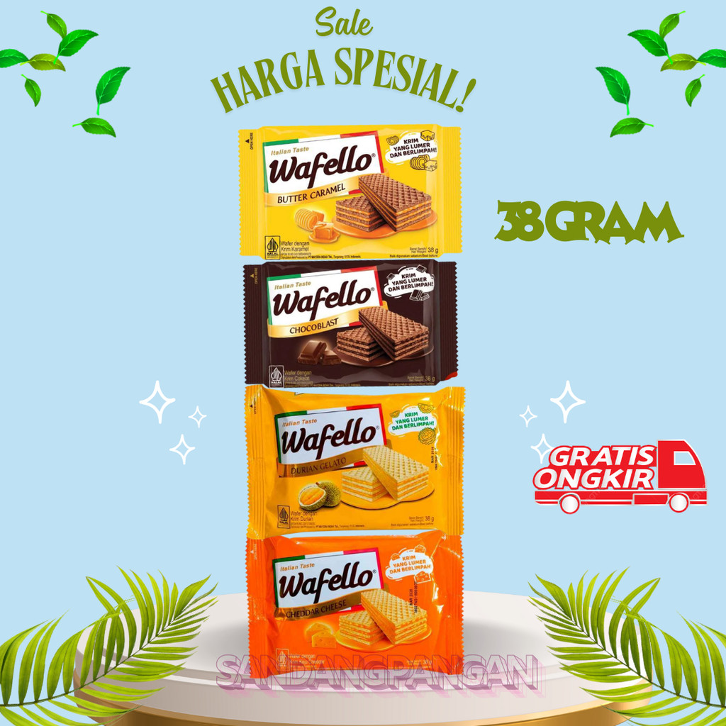 Jual WAFELLO ITALIAN 38 GRAM ADA 4 VARIAN RASA ( DURIAN GELATO, CHEDDAR ...