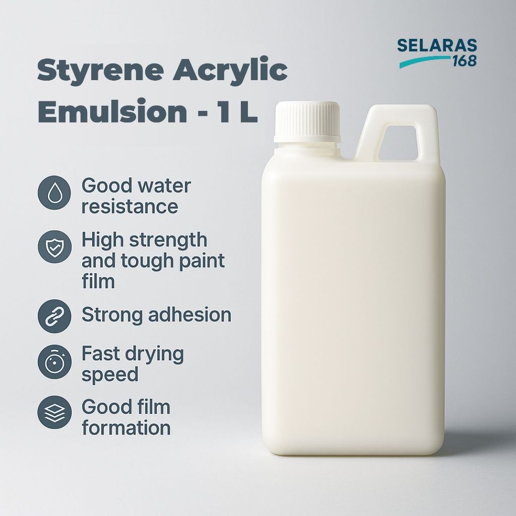 Jual Styrene Acrylic Emulsion 1 Liter — Binder Water-Based Bahan Baku ...