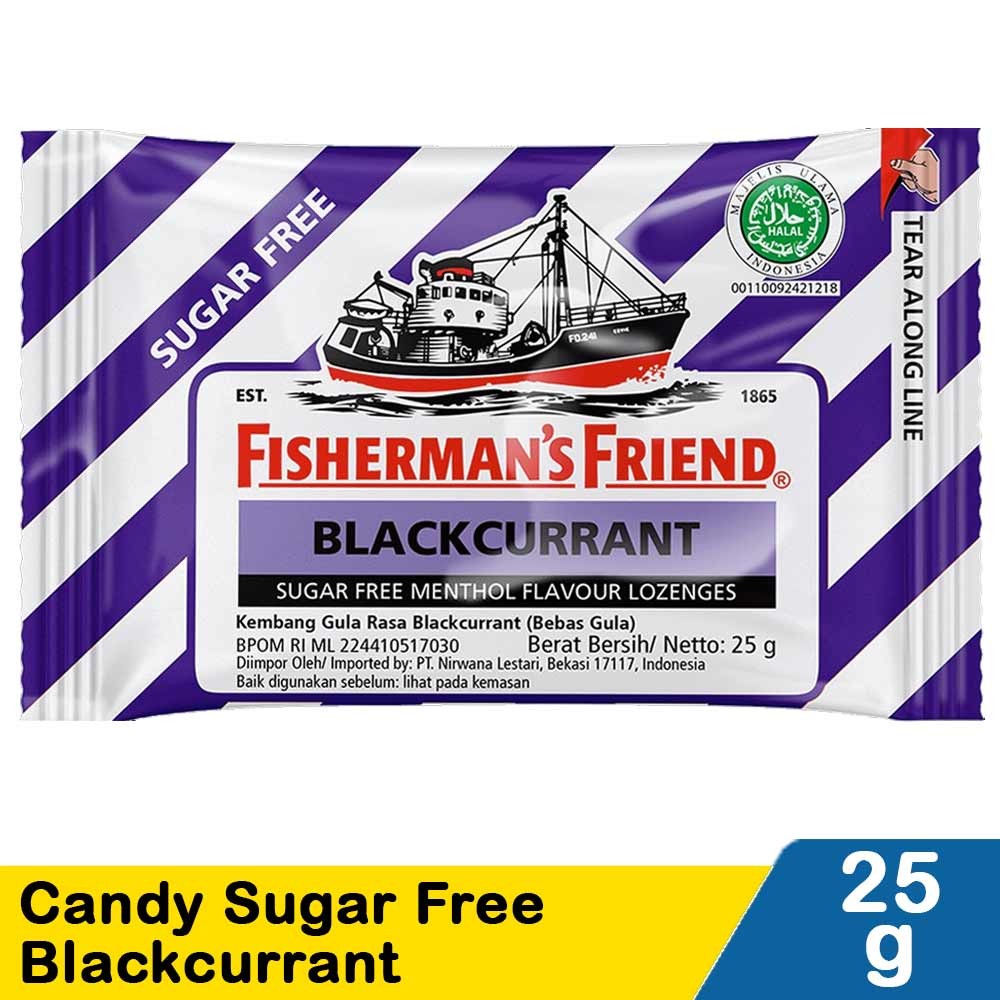 Jual FISHERMAN'S CANDY SUGAR FREE BLACKCURRANT 25g | Shopee Indonesia