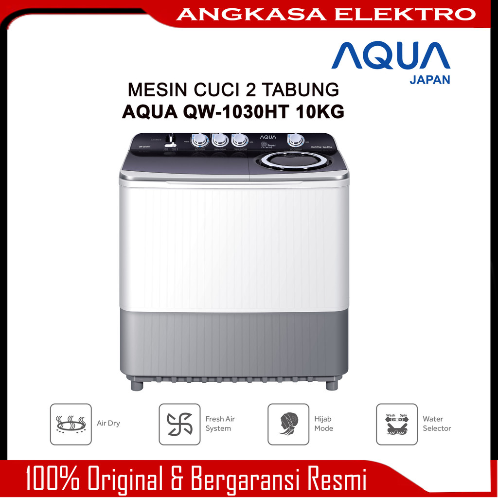 Jual Mesin Cuci AQUA 10 KG 2 Tabung AQUA QW-1030HT Hijab Series Garansi ...
