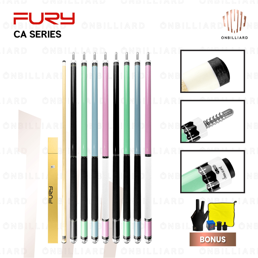 Jual FURY CA Stick Billiard Maple Cue Low Deflection Play Cues CA-5 CA ...
